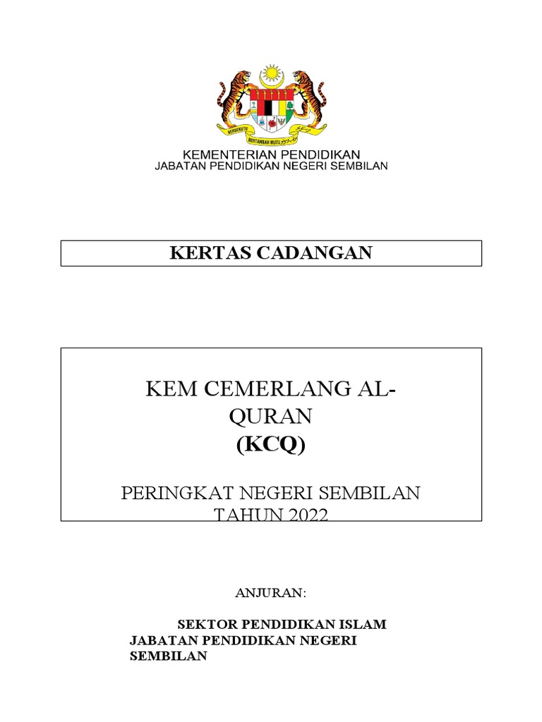 Kertas Cadangan KCQ Murni | PDF