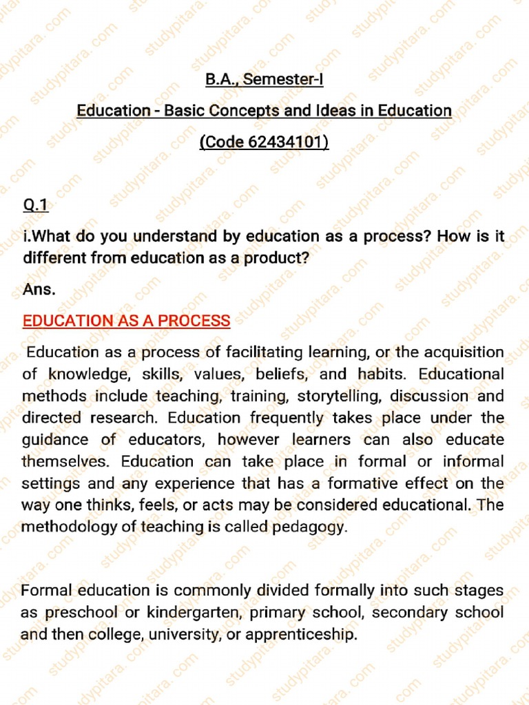 Education - Basic Concepts and Ideas in Education | PDF