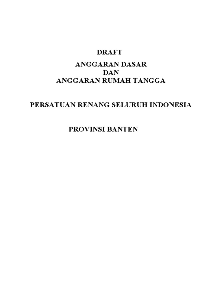 Draft AD ART PRSI BANTEN | PDF