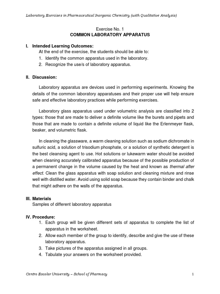 Basuel Exercise 1 Lab Apparatus | PDF | Distillation | Chemistry