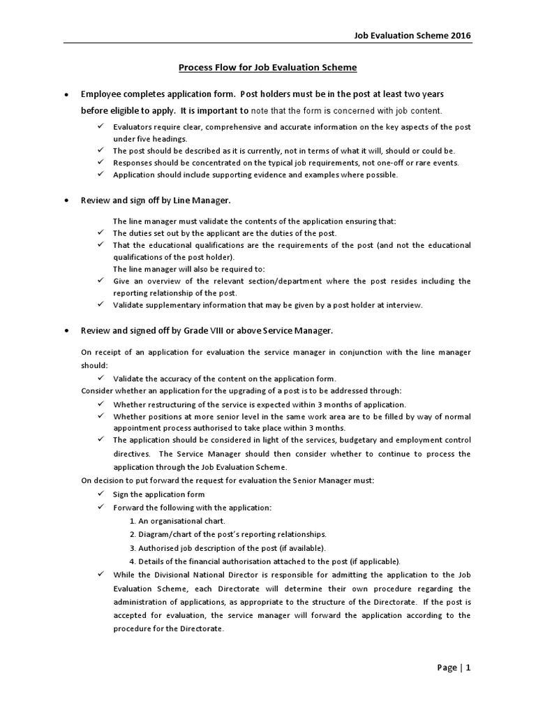 Job Evaluation Process Flow | PDF | Evaluation | Business Job Evaluation Process Flow | PDF | Evaluation | Business