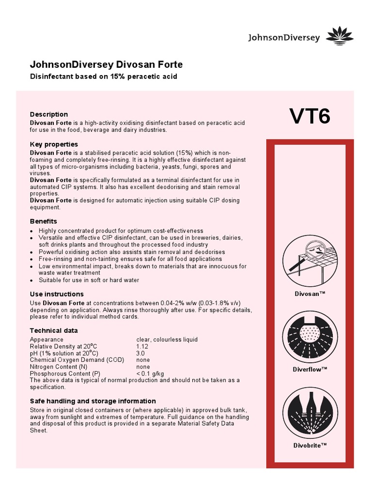 Divosan Forte VT6 PIS | PDF | Disinfectant | Water