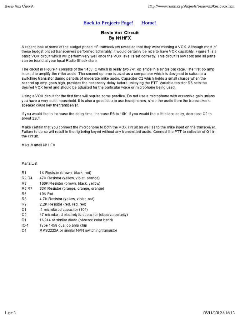 Basic Vox Circuit | PDF | Amplifier | Operational Amplifier