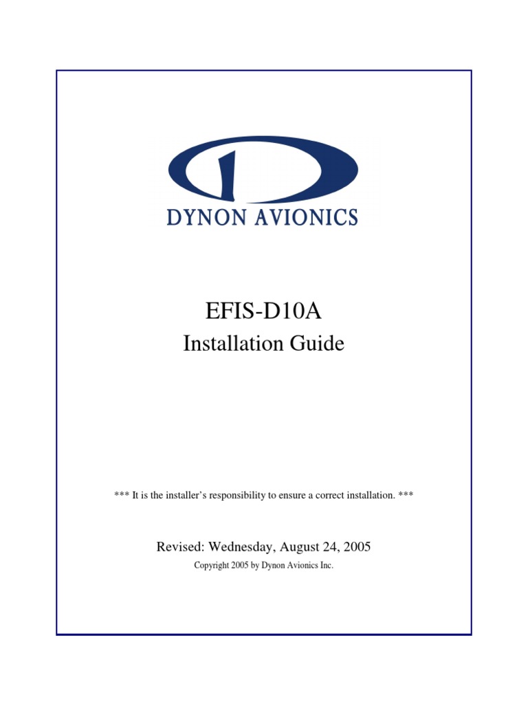 EFIS-D10A Installation Guide | PDF | Electrical Connector | Compass