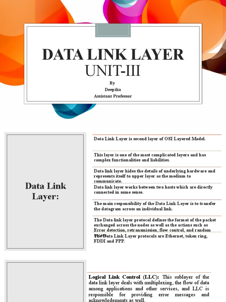 Data Link Layer I Pdf Error Detection And Correction Network Architecture