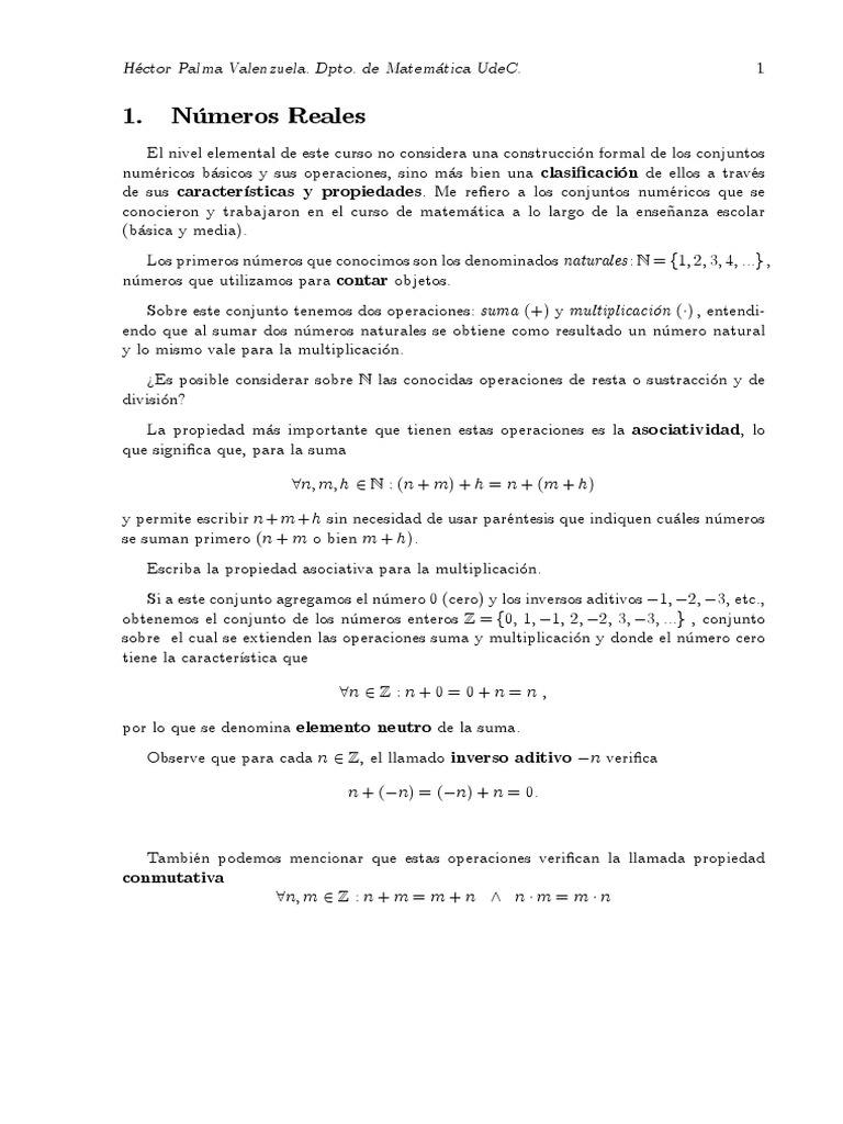 Apuntes Numeros Reales | PDF | Números | Raíz cuadrada