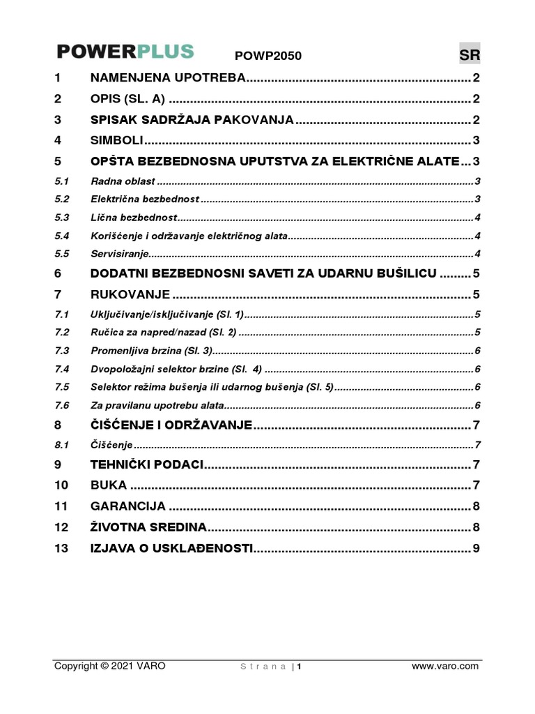 Tehnicko Uputstvo | PDF