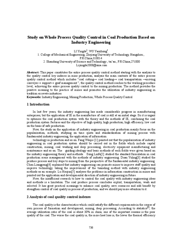 Process of Coal Quality Control | PDF | Coal | Operations Management