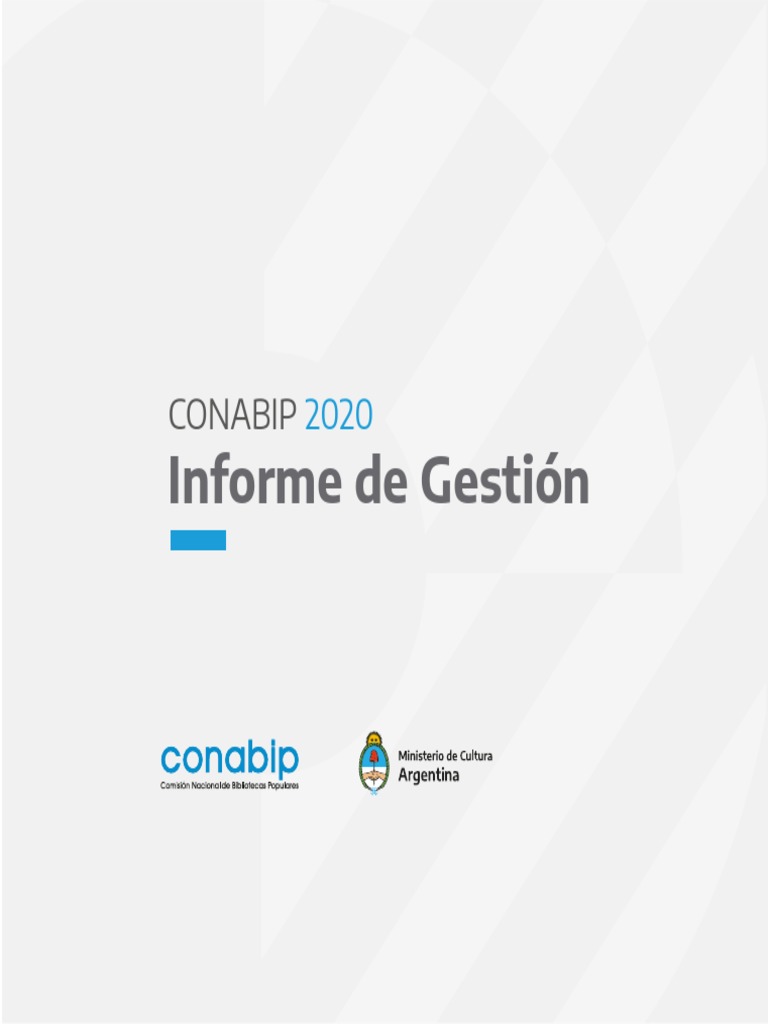 Informe Gestion 2020 - Conabip | PDF | Bibliotecas | La ciencia de la biblioteca