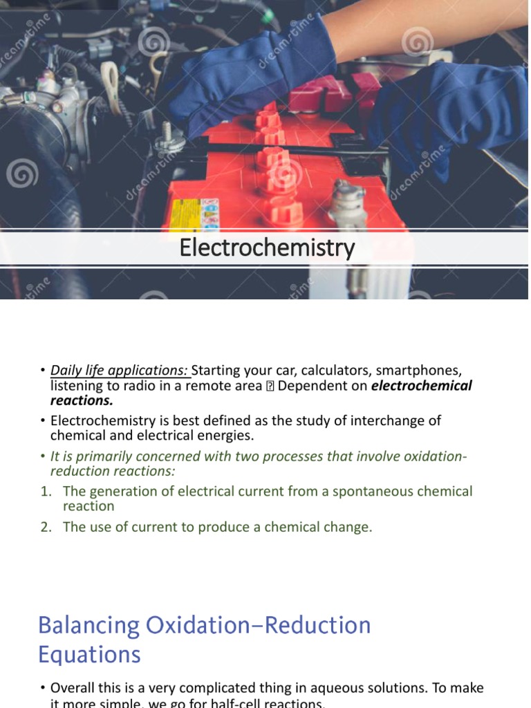 Electrochemistry: Galvanic & Electrolytic Cells | PDF ...