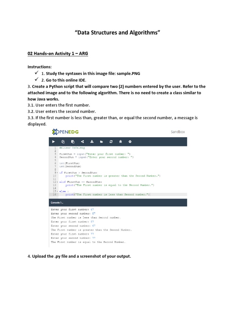 02 Hands-On Activity 1 in Data Structures and Algorithms | PDF | Art | Computers