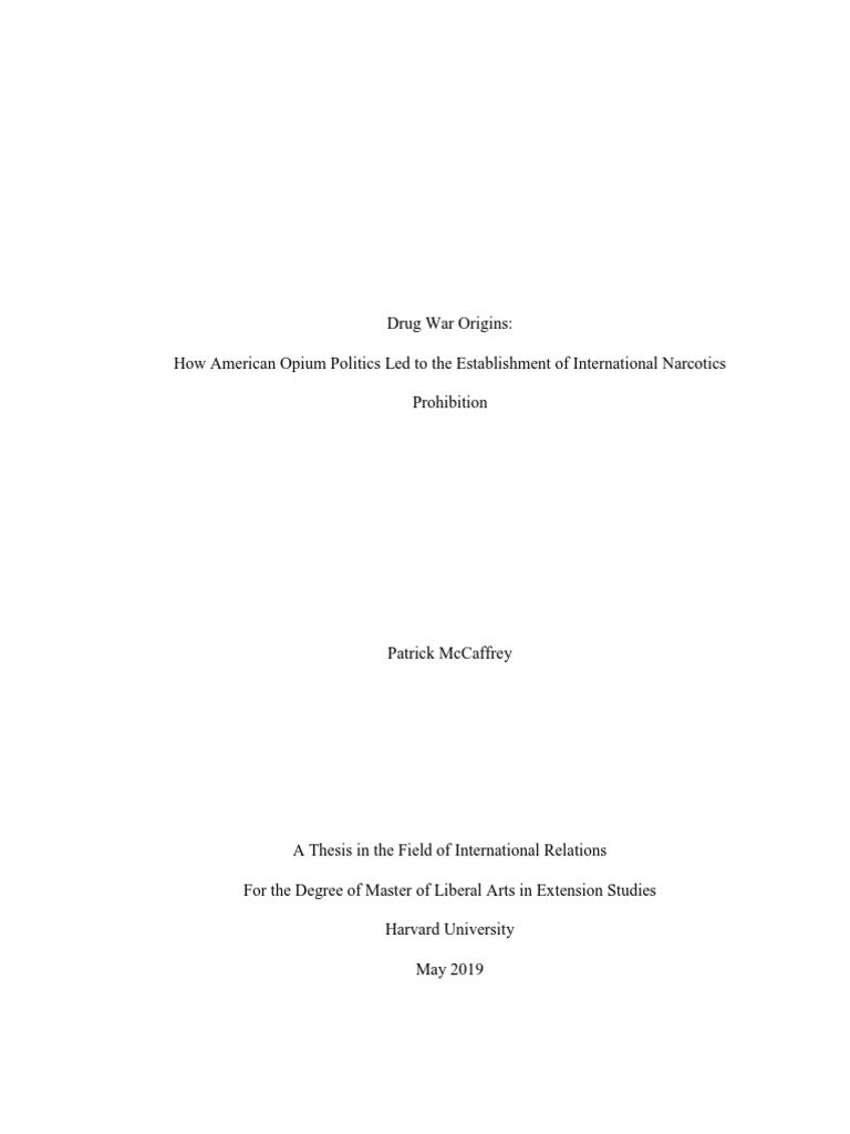 Tesis Patrick McCaffrey Drug War Origins | PDF | Opium | Prohibition Of ...