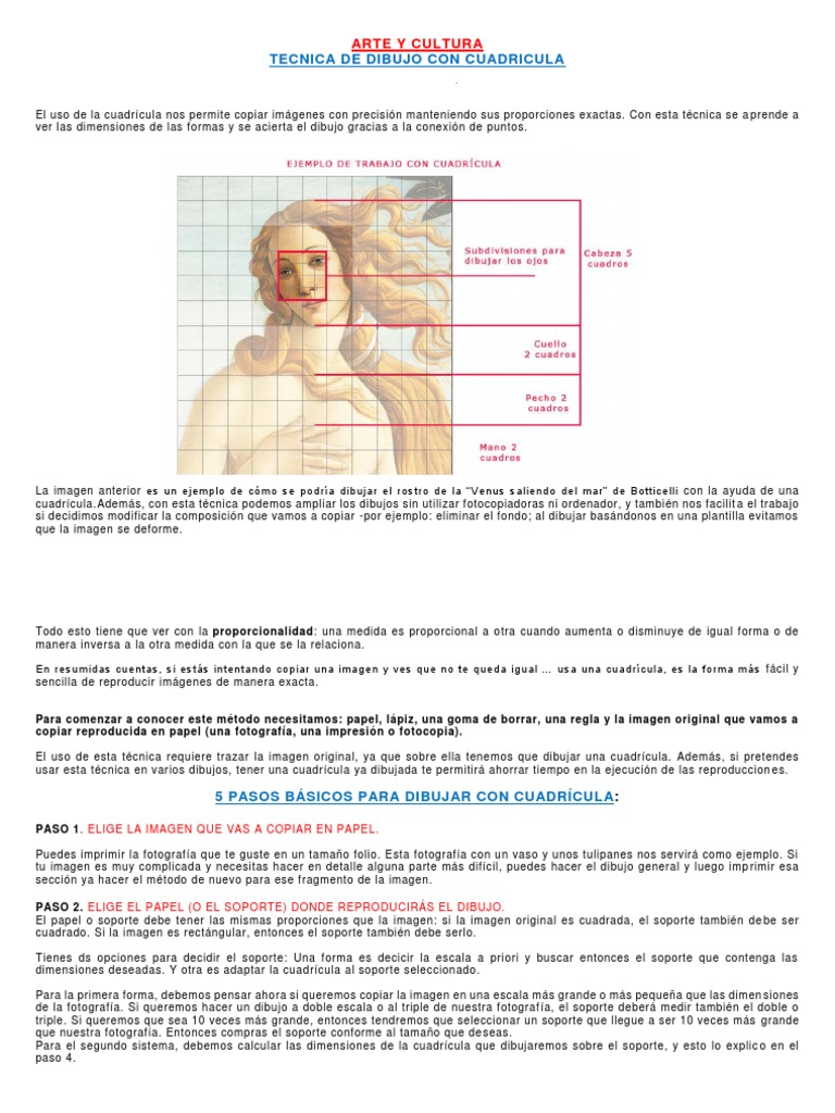 Tecnica de Dibujo Con Cuadricula | PDF | Dibujo | Papel
