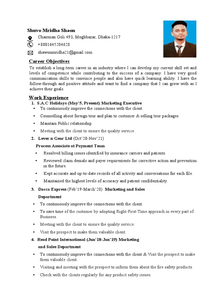 CV Shuvo Mridha 2 | PDF | Marketing | Cognition