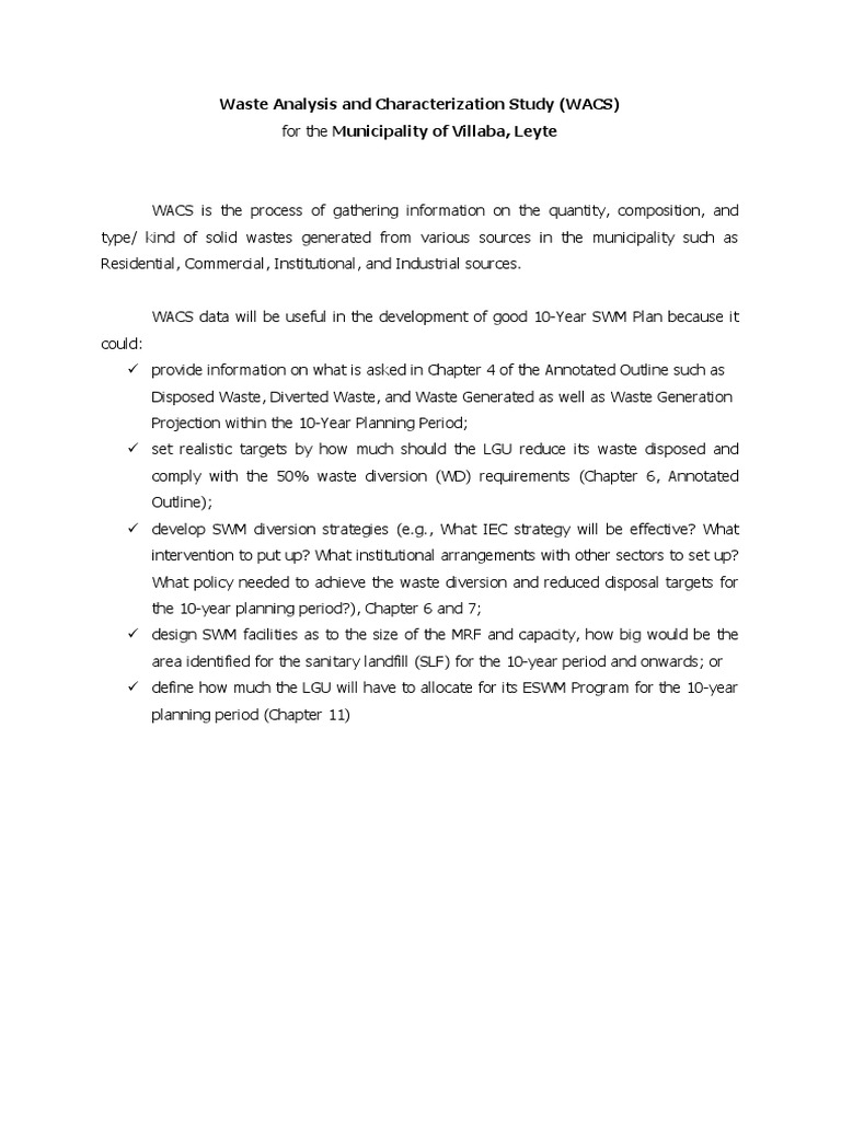 WACS Villaba, Leyte | PDF | Waste Management | Waste