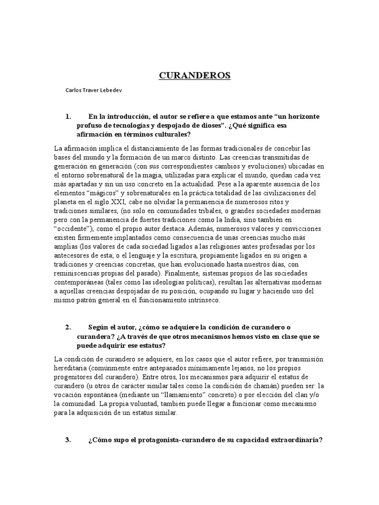 Curandero S | PDF | Curación por la fe | Sociedad