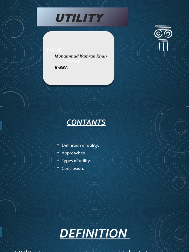 Presentation UTILITY 2 | PDF | Utility | Goods