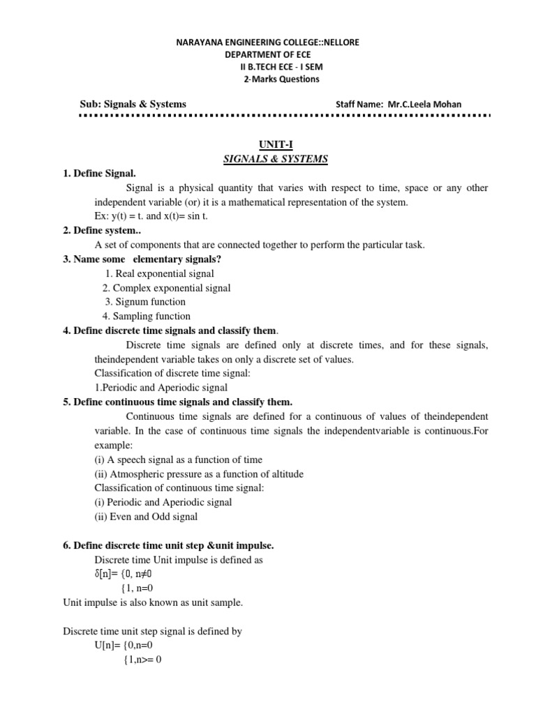 SS-2-Marks Questions With Answers | PDF | Fourier Transform | Laplace ... SS-2-Marks Questions With Answers | PDF | Fourier Transform | Laplace ...
