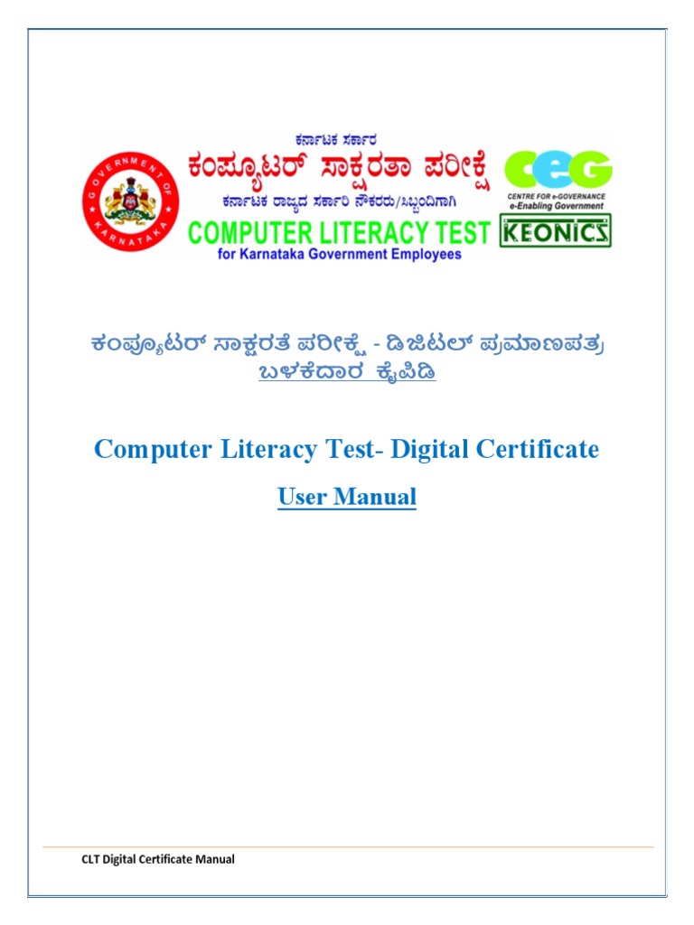 CLT DigitalCertificate Manual | PDF | Public Key Certificate | Identity Document