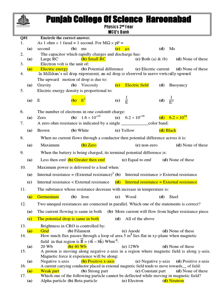 All Chapter Mcqs Physics | PDF | Atomic Nucleus | Inductor