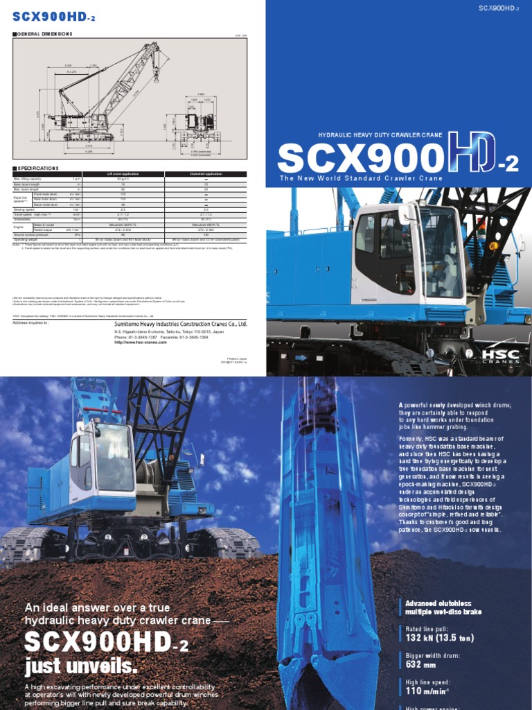 The New World Standard Crawler Crane: Introducing the SCX900HD-2, HSC's ...