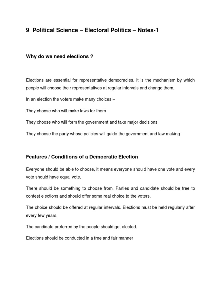 Importance of Regular Elections | PDF | Electoral District | Forms Of ...