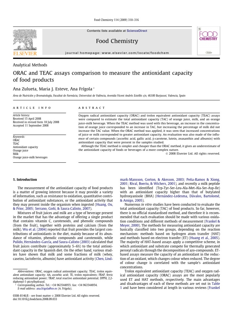 2.alejandro - ORAC and TEAC Assays Comparison To Measure The ...