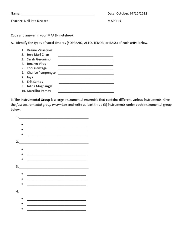 MAPEH 5 1stgrading Quiz | PDF | Language Arts & Discipline