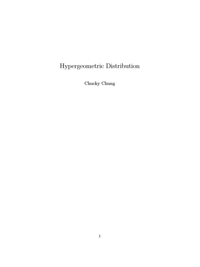 Hypergeometric Distribution | PDF | Statistical Theory | Statistics