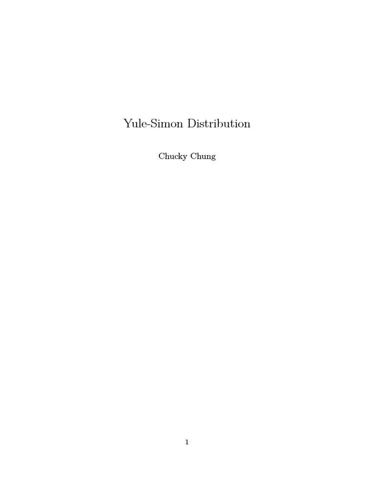Yule-Simon Distribution | PDF | Conceptual Model | Statistical Theory
