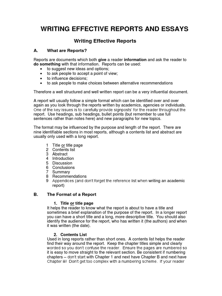 Effective Report Writing | Download Free PDF | Essays | Abstract (Summary)