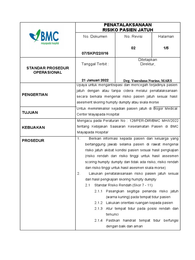 Penatalaksanaan Pasien Jatuh | PDF