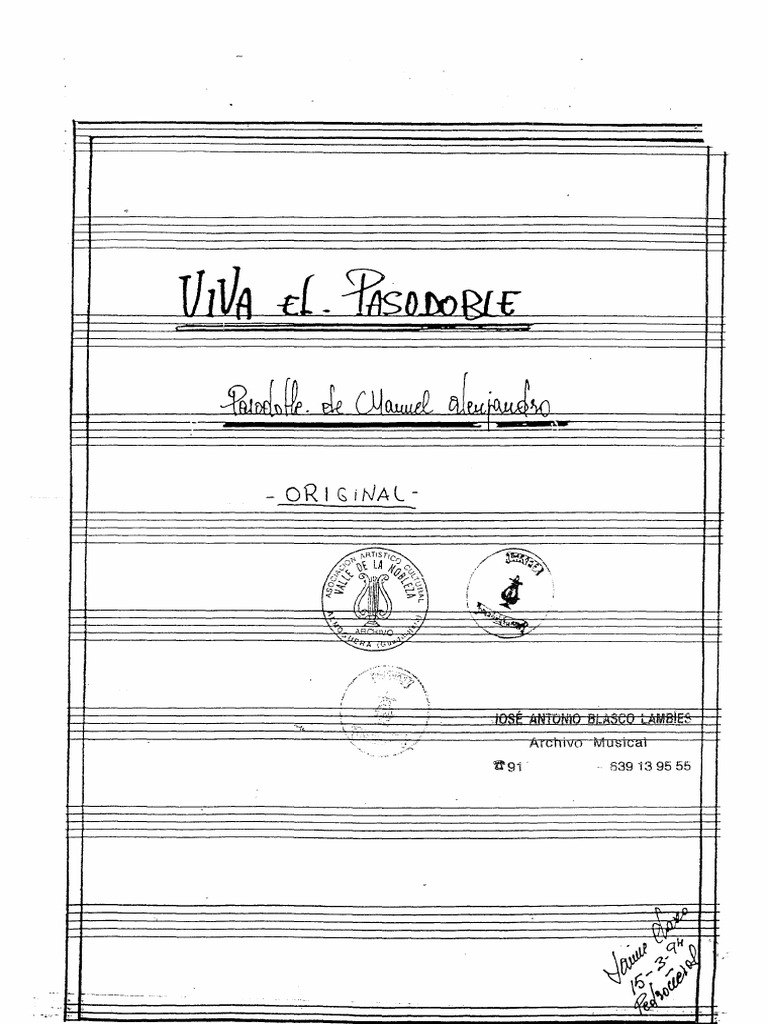 Viva El Pasodoble - Rocio Jurado - Manuel Alejandro - Banda | PDF
