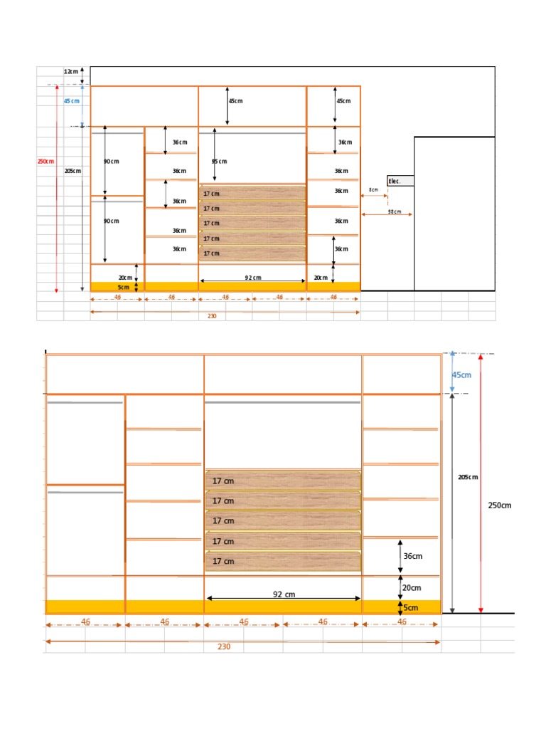 Closet Design (With Dimensions) PDF | PDF
