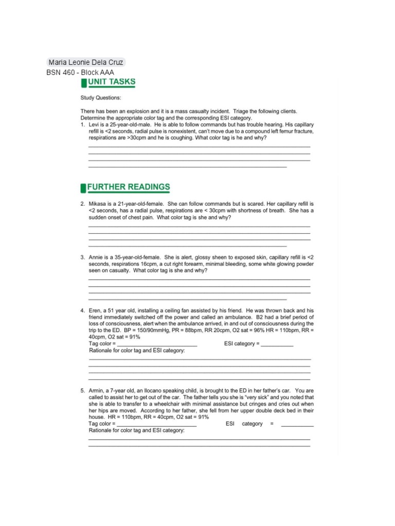 Emergency Nursing M8.3 Unit Task | PDF | Respiratory System | Clinical ...