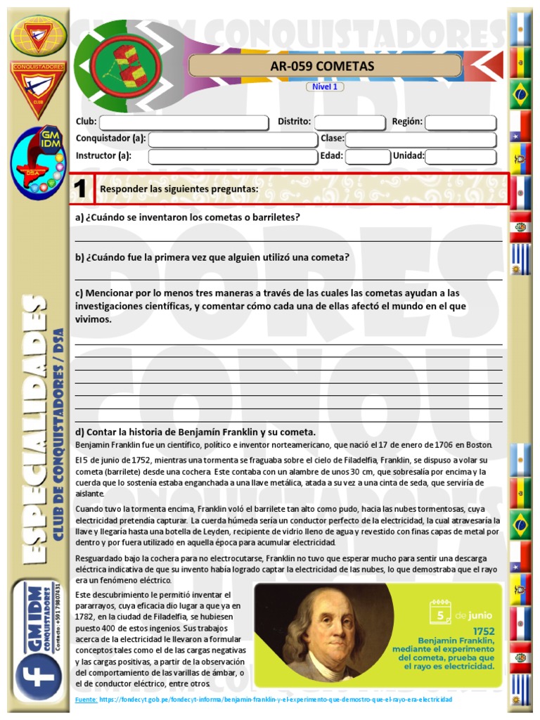 AR-059 Cometas | PDF | Benjamin Franklin | Electricidad
