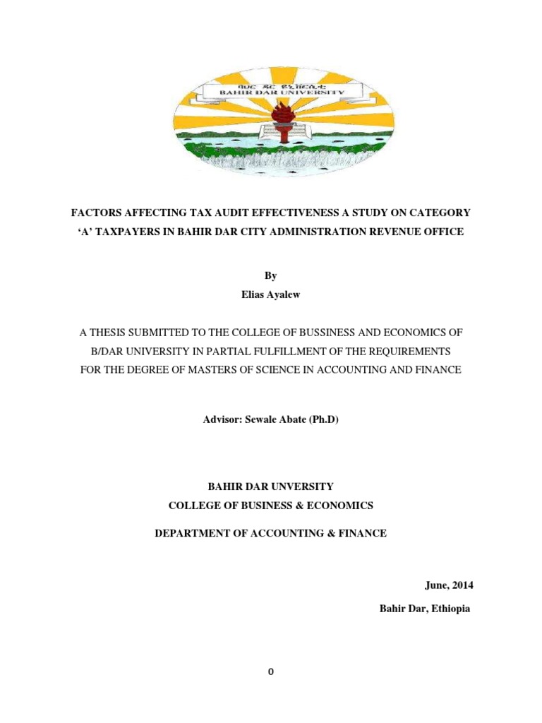 Factors Affecting Tax Audit Effectivenes | PDF | Audit | Internal Audit