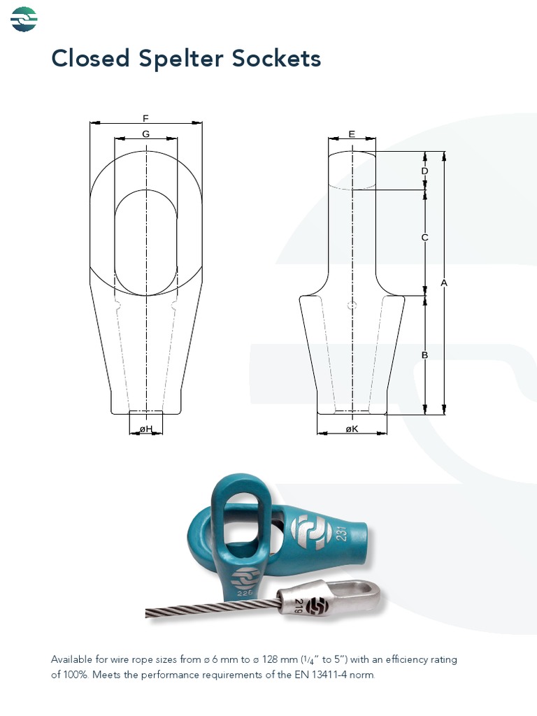 Closed Spelter Sockets | PDF | Manufactured Goods | Equipment