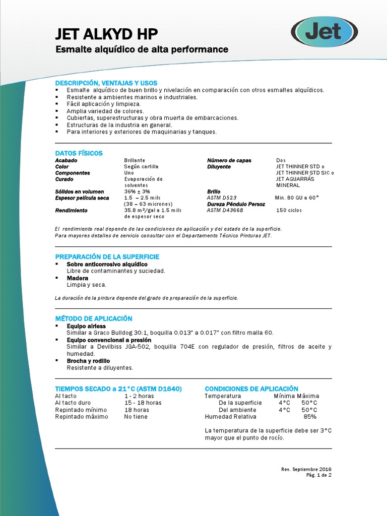1283 Jet Alkyd HP | PDF | Pintar | Química