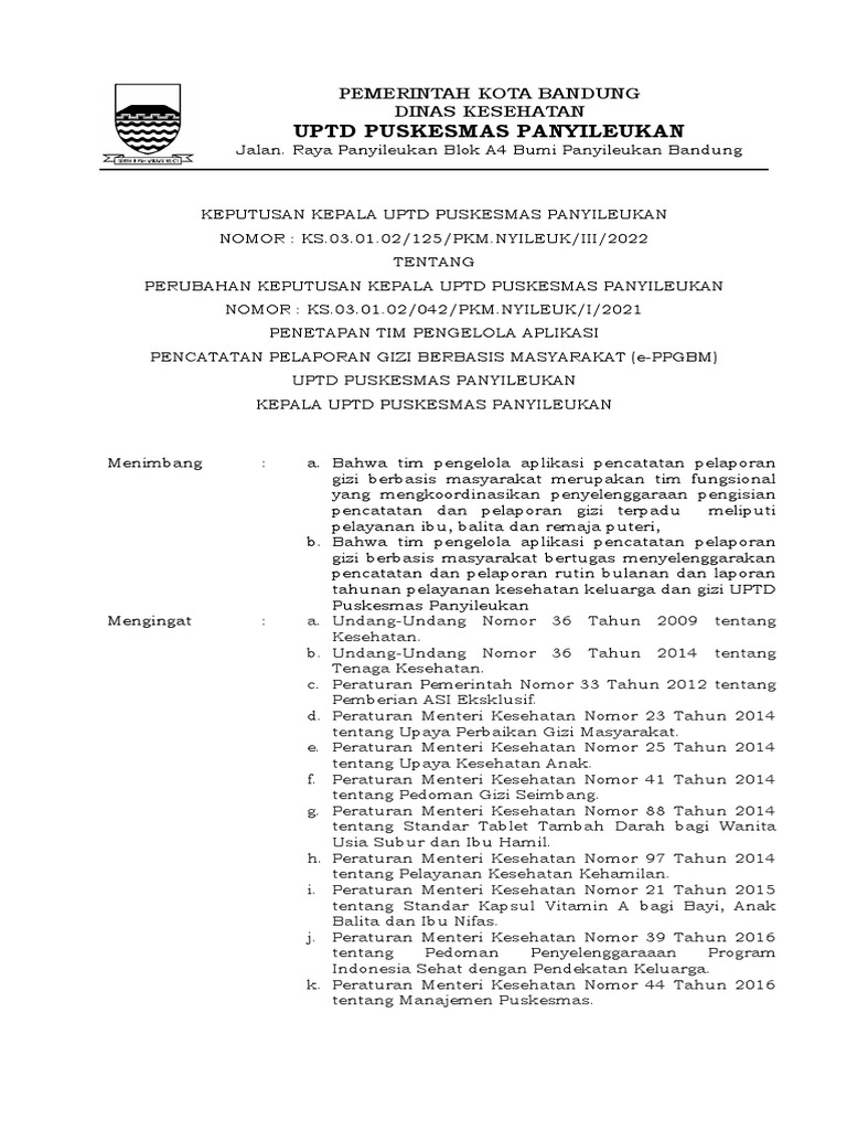 SK Tim ePPGBM - Perubahan Kedua | PDF | Pengembangan Diri