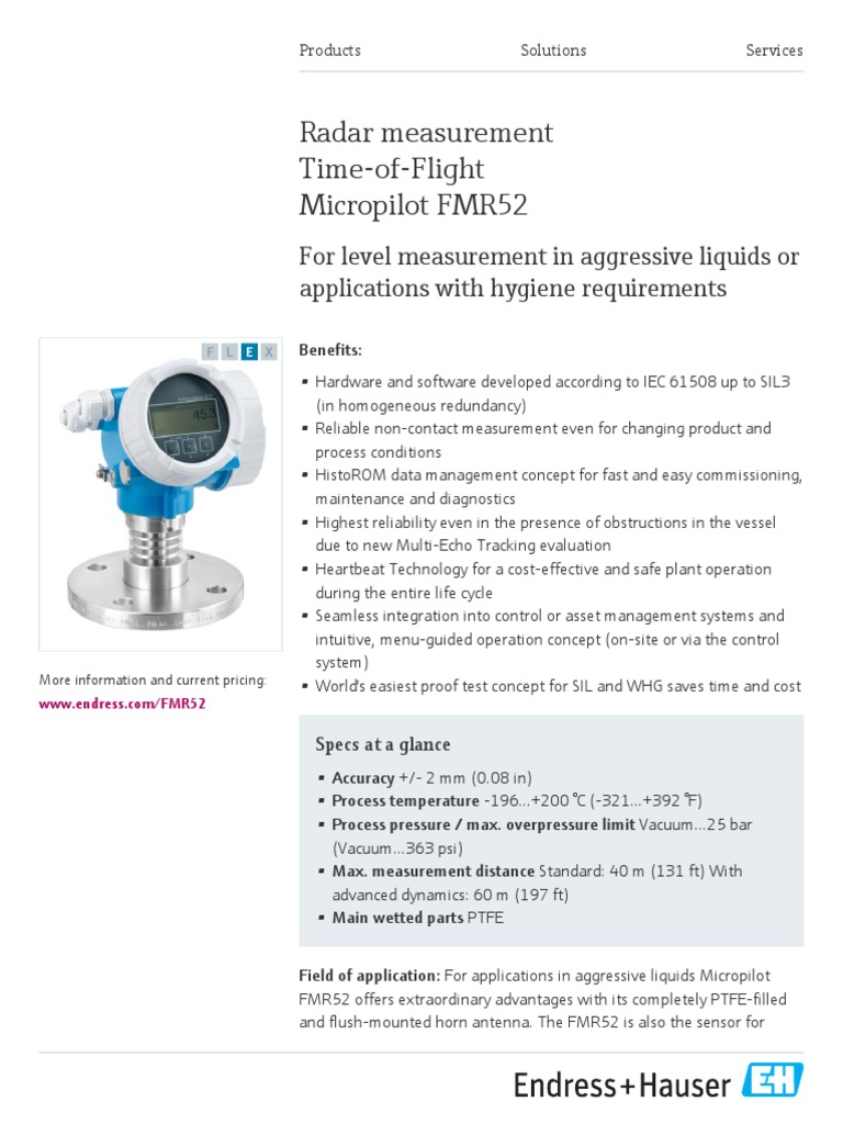 Endress-Hauser Micropilot FMR52 EN | PDF | Electrical Engineering ...