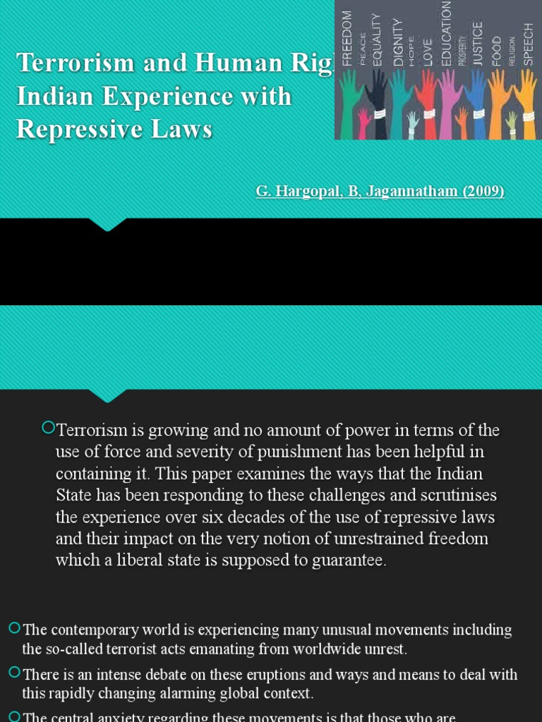 Terrorism and Human Rights G.hargopal | PDF | Arrest | Justice