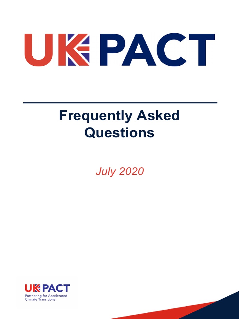 UK PACT Programme FAQs July 2020 | PDF | Climate Change Mitigation | Budget