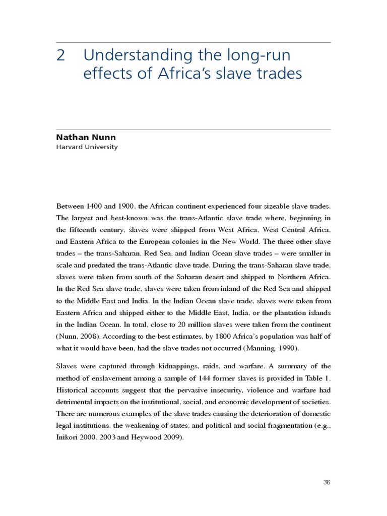 27 - Nunn (2017) Understanding The Long-Run Effects of Africa Slave ...