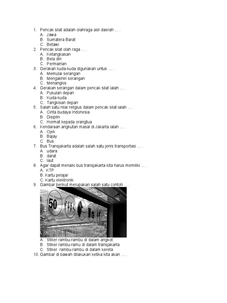 Word Soal PLBJ Kelas 2 | PDF