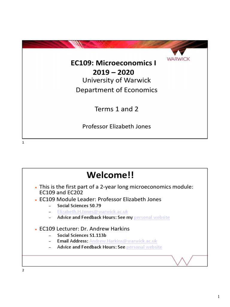 Microeconomics I Course Overview | PDF | Utility | Price Elasticity Of ...
