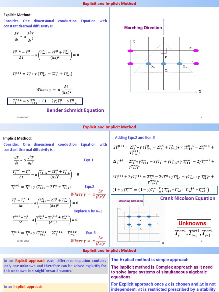 Explicit and Implicit Method | PDF | Equations | Mathematics Of Computing Explicit and Implicit Method | PDF | Equations | Mathematics Of Computing