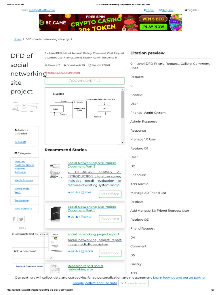 DFD of Social Networking Site Project | Download Free PDF | Social Networking Service | World ...
