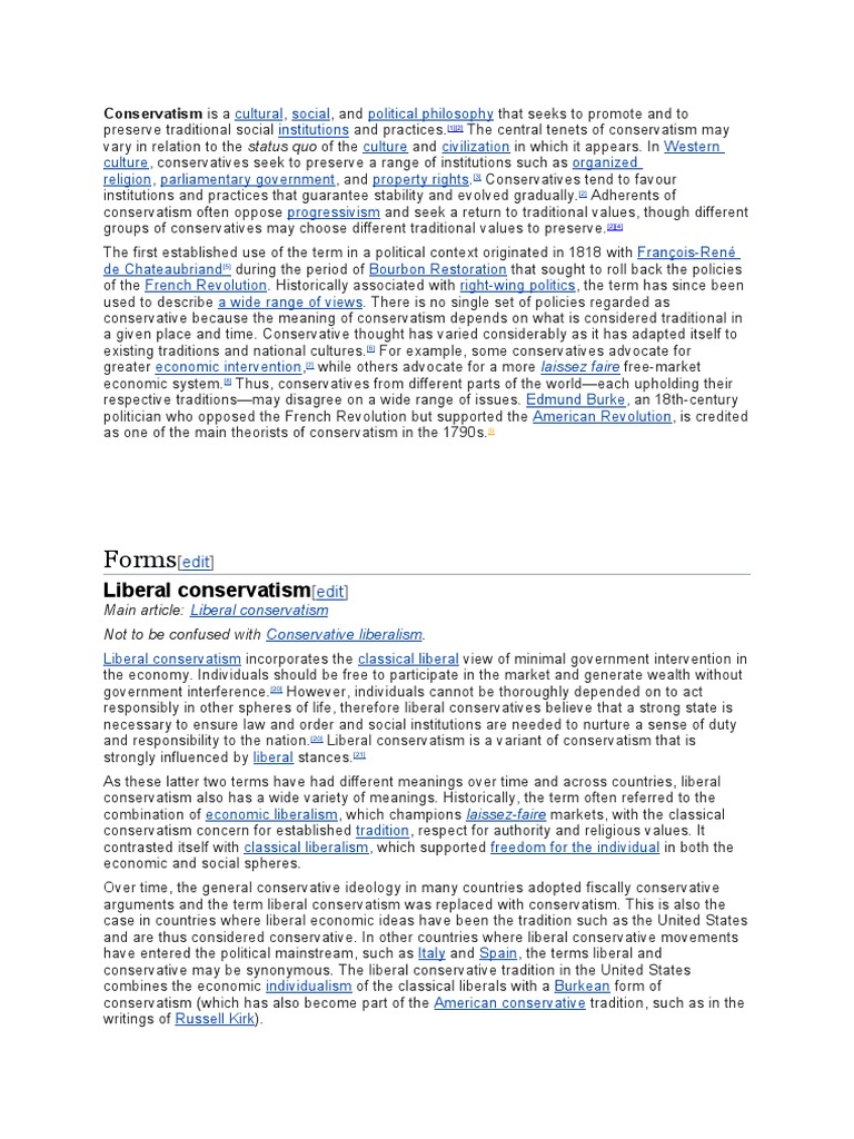 Conservatism | PDF | Conservatism | Traditions