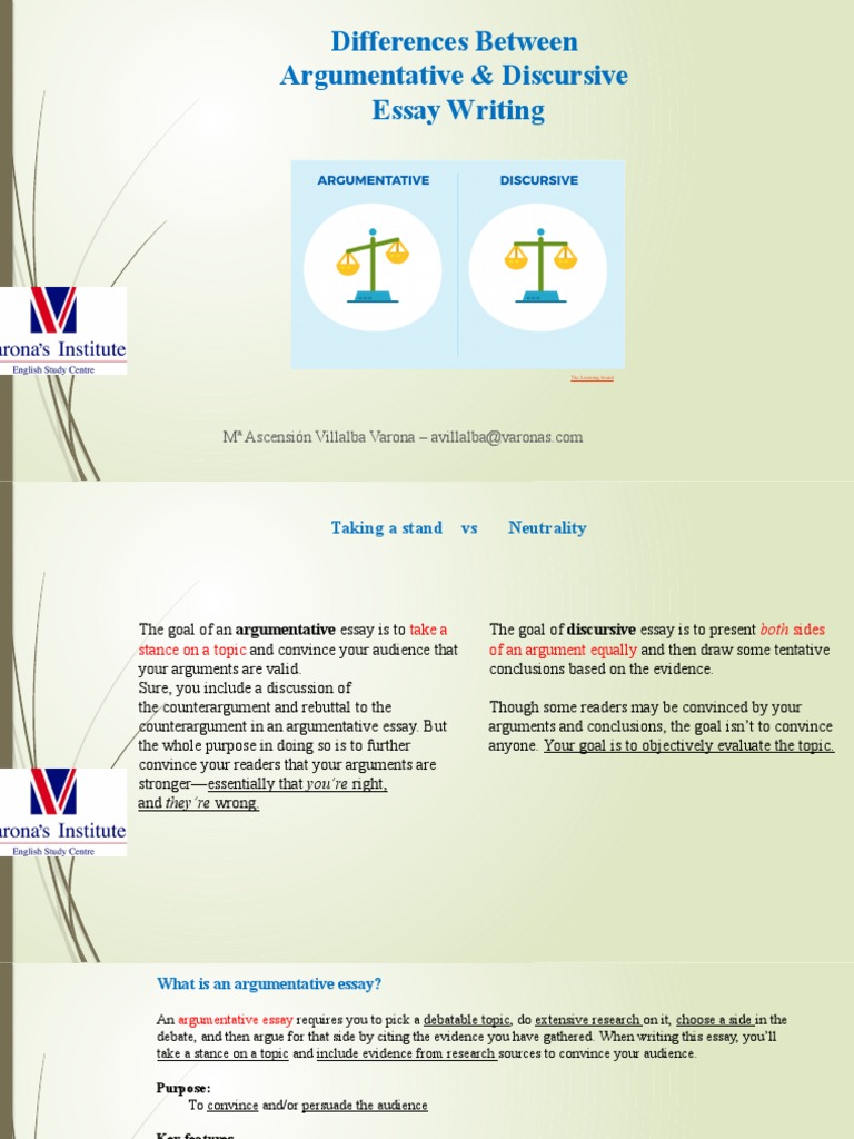 ARGUMENTATIVE VS DISCURSSIVE ESSAYS (Auto-Saved) | PDF | Essays | Car